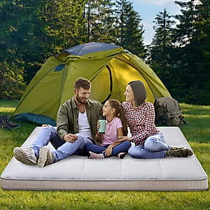 DoCred Full Size Futon Mattress, Extra Thick Foldable Japanese Floor Mattress Memory Foam Sleeping Pad for Adults - Roll Up Mattress Tatami Mat Folding Sleeping Pad Breathable Floor Lounger Guest Bed