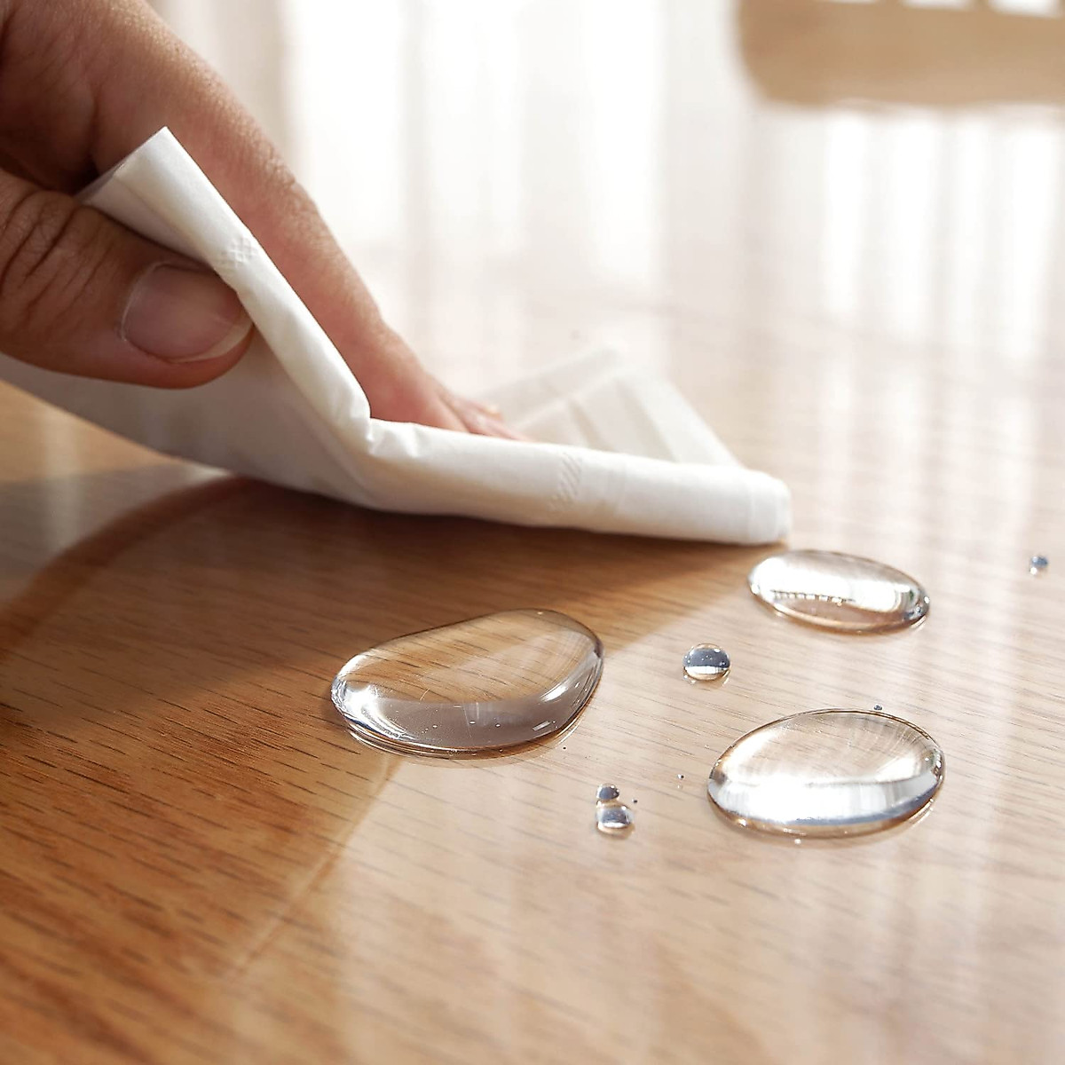 LovePads 1.5mm Thick 54 x 54 Inches Frosted Table Protector, Plastic Table Cover Protector, Clear Table Protector for Dining table Room, Plastic Tablecloth Protector, Vinyl Table Pads for Kitchen Wood