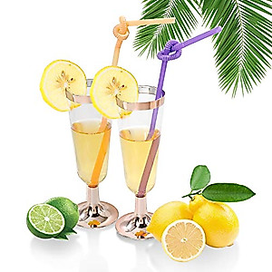 I00000 50 Pack Rose Gold Plastic Champagne Flutes, 5 Oz Fancy Rose Gold Champagne Glasses Plastic Classicware Plastic Toasting Glasses Disposable Party Cocktail Cups for Wedding & Party