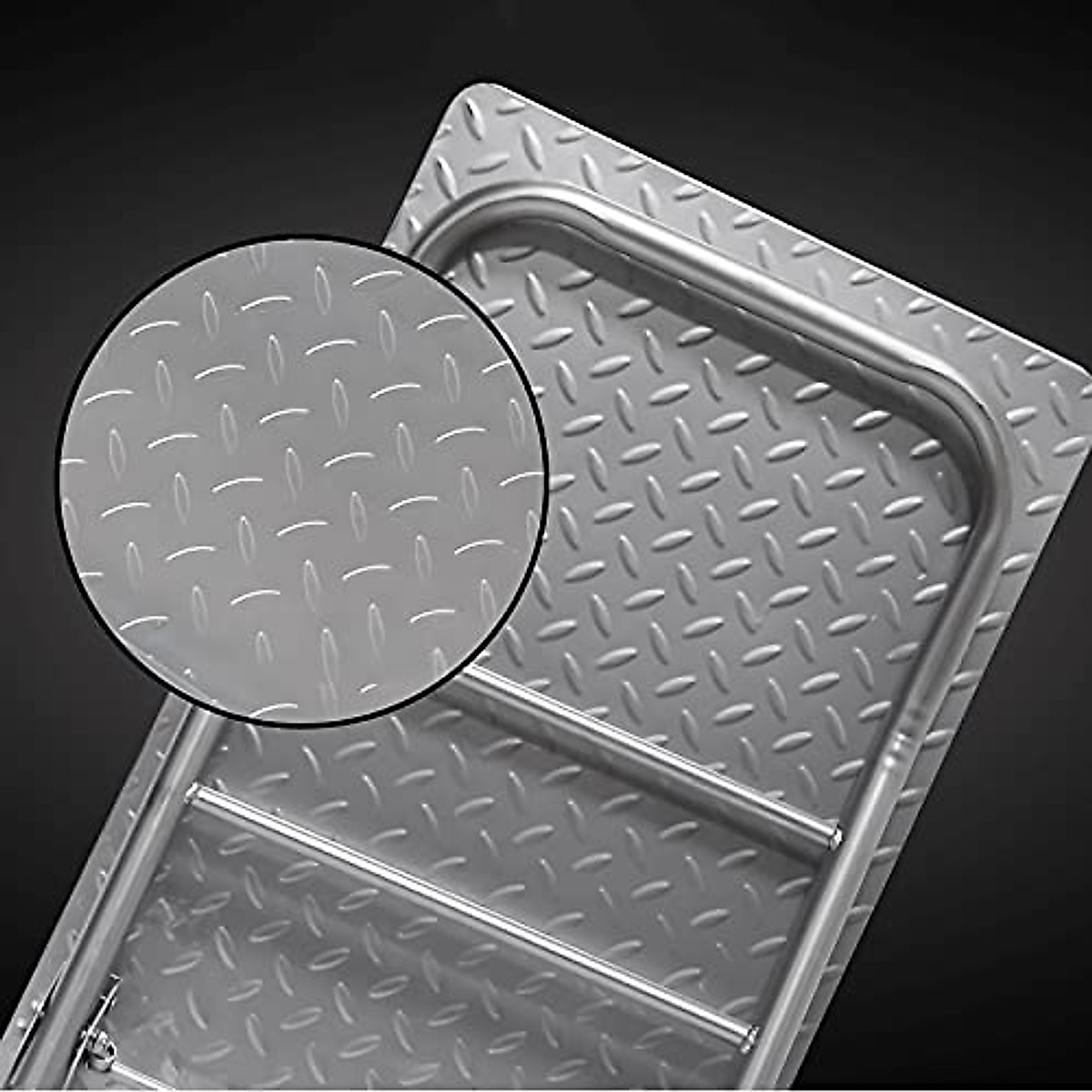 Generic Flatbed Hand Cart Metal Platform Truck with 360 Degree Swivel Wheels and Foldable Handle for Iron Items Transport Large Load Capacity Push Cart Heavy Duty Flatbed Cart (Size : 90 * 60)