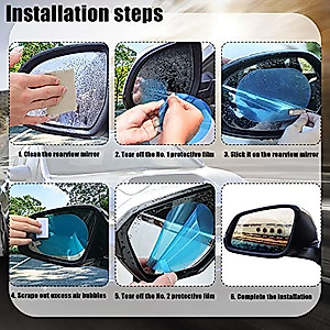 2PCS Car Rearview Mirror Film, Waterproof Rainproof Transparent Protective Sticker, HD Protective, Universal Car Windows, Rearview Mirrors, Trucks, SUVs, Safe Driving Sticker