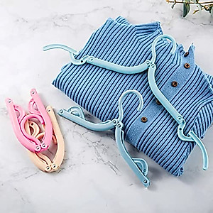 12 Pcs Travel Hangers,Portable Folding Clothes Hangers ，Clothes Drying Rack for Home and Travel （3 Color）