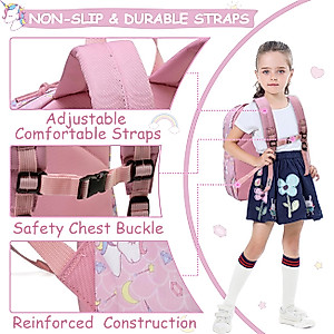 Backpack for Girls,ChaseChic Water-resistant Kids Backpack Preschool Kindergarten Bookbag Lightweight Toddler Nursery School Unicorn Backpacks with Chest Strap,3-18Years(Pink)