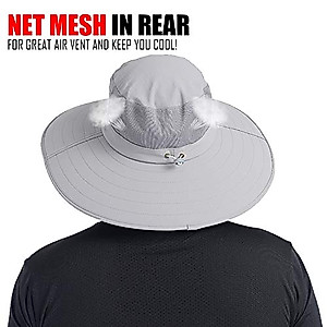 USHAKE Foldable Super Wide Brim Fishing Hat Bucket Safari Hat, UPF 50+ Sun Hat