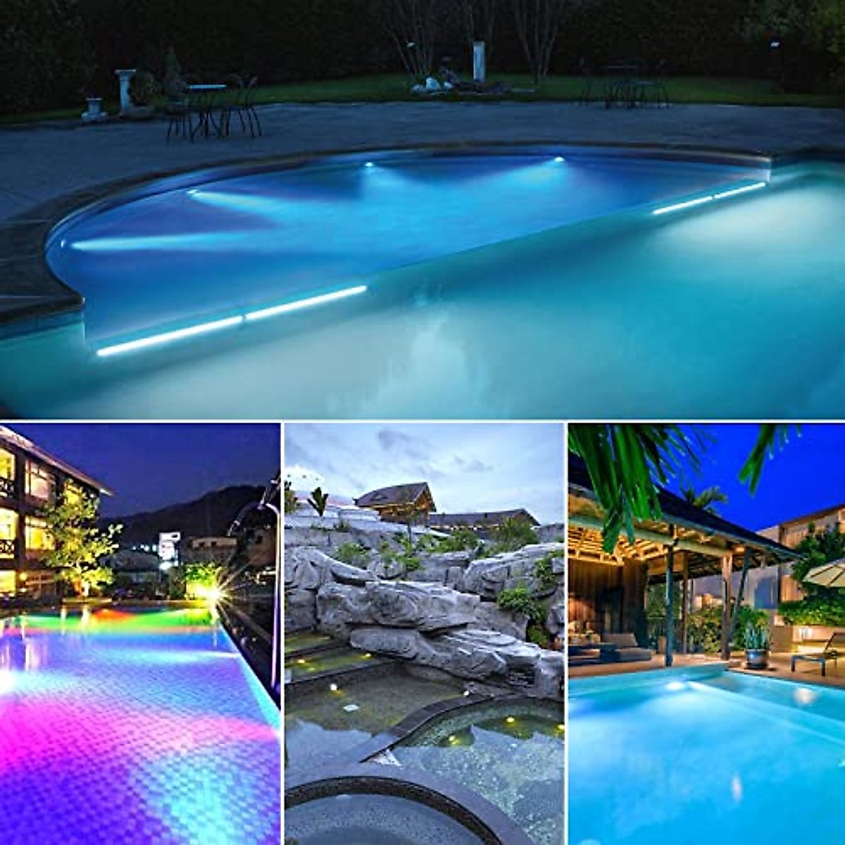 UFOUCUSLLUM Pool Lights for Inground Pools Waterproof 12V 38W IP68 7 RGB Color Changing, Led Pool Lights for Inground Pool with Remote Controller, Pool Lights for Inground Pool Light Fixture