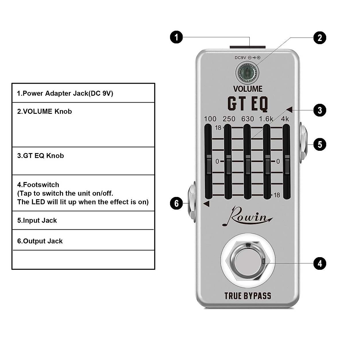 Rowin Guitar Equalize Effect Pedal