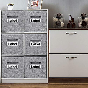 13 Inch Cube Storage Organizer Bins-Foldable Fabric storage Cubes Bin Container Box with 2 Sturdy Handles for Boys,Girls,Nusery,Clothes,Pantry Closet,Shelf,Kids Room Set of 6,herringbone pattern(Grey)