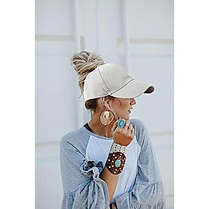 Eohak Cotton Ponytail Hats Baseball for Women Adjustable Solid Color…
