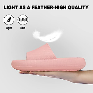 Geweo Cloud Slippers for Women Men Pillow Slippers Thicken Sole Cloud Cushion Slides Super Comfy Soft Foam Slides Non Slip Shower House Slides Pink Cloud Sandals Unisex 8-9Women/7-8Men