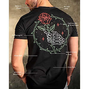 INTO THE AM Step Beyond Graphic Tee Shirt for Men Trippy Art Animal Printed Shirts (Black, Small)