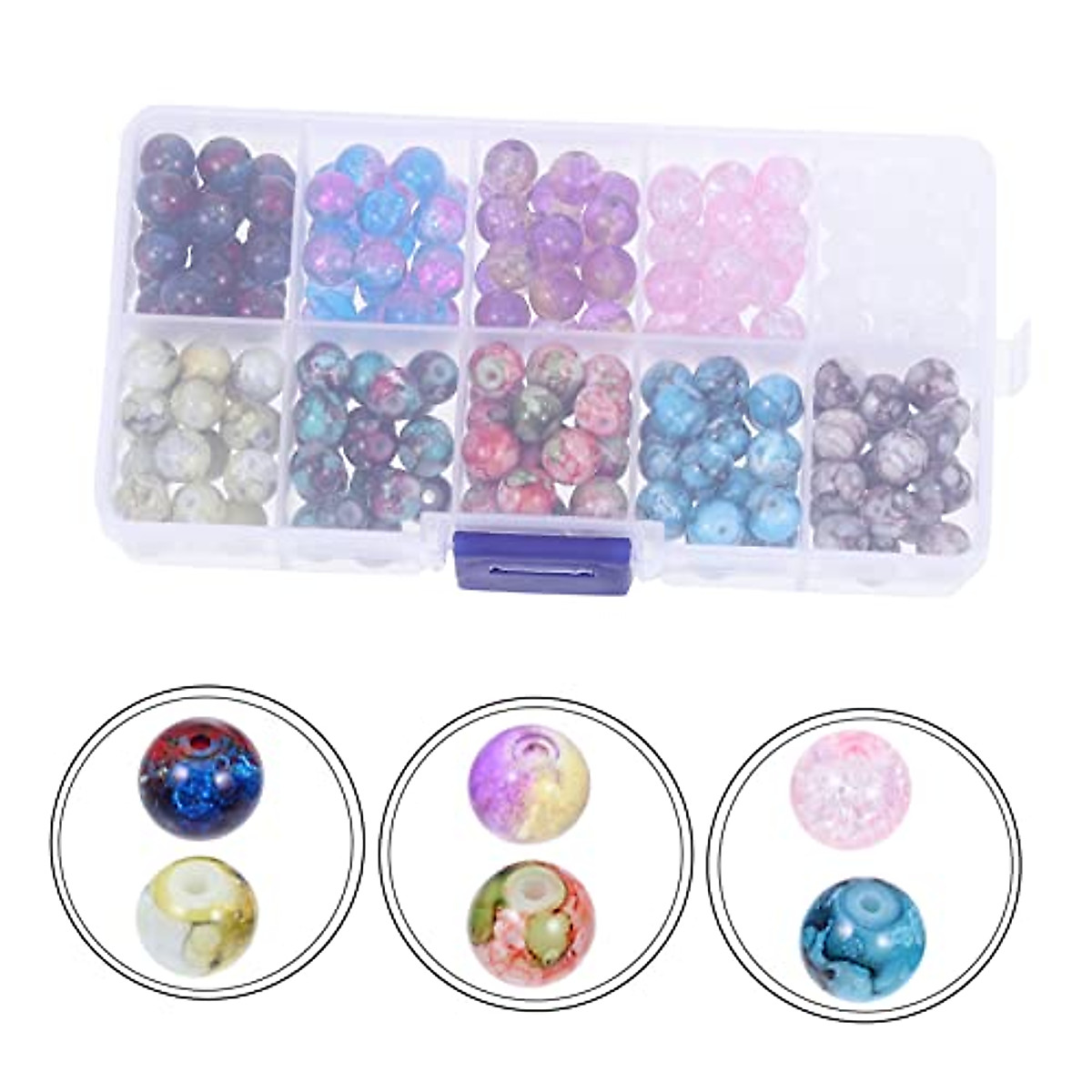 Didiseaon 200pcs Floral Beads Arts and Crafts Kit Gemstone Bracelets Crystal Choker Necklace Loose Beads Lava Bead Bracelet Bulk Necklaces Jewelry Accessories Natural Stone Spacer Beads Chic