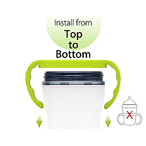 Baby Bottle Handles for Comotomo 5 Ounce & 8 Ounce Silicone Baby Bottles, Compatible Comotomo Bottle Holder for Baby, Pack of 2, Green