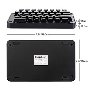Koolertron Programmable Split Mechanical Keyboard, All 89 Keys Programmable Ergonomic Keypad with OEM Gateron Black Switch, 8 Macro Keys - [SMKD62] Black (OEM Switch White Backlit)