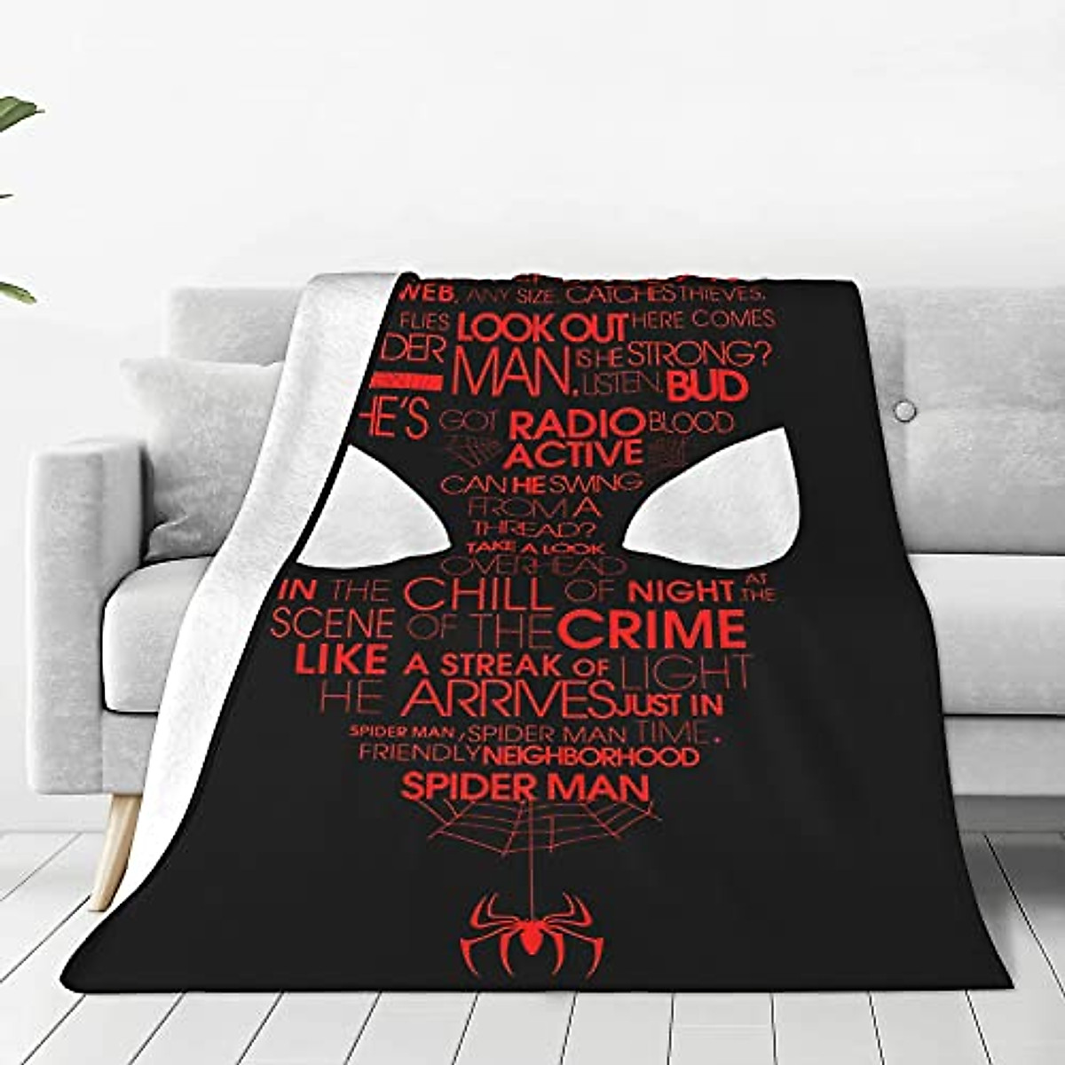 Cartoon Flannel Throw Blanket for All Seasons Superhero Soft and Cozy Medium Fleece Plush Blankets for Sofa, Couch and Bed 60"x80"