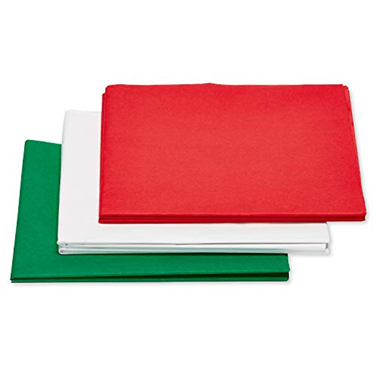 American Greetings Bulk Tissue Paper Pack (Red, Green, and White) for Birthdays, Weddings, Bridal Showers, Baby Showers and All Occasions (125-Sheets)
