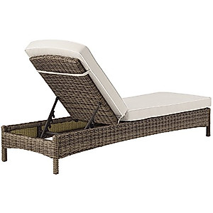 Crosley Furniture KO70070WB-SA Bradenton Outdoor Wicker Chaise Lounge with Sand Cushions