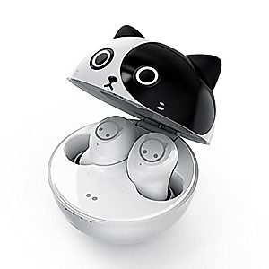 XZC Wireless Earbuds Noise Reduce Halloween Cute Little Devil Earphones for Kids Adult Waterproof Sport Stereo Headphones with Built-in Mic for iPhone/Android (Cat)