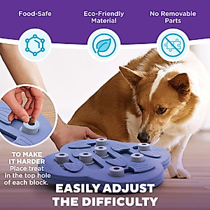 Outward Hound by Nina Ottosson Dog Hide N' Slide Treat Puzzle Enrichment Toy, Level 2 Intermediate, Purple, Composite