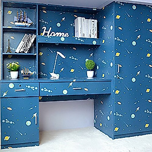 Yifely Funny Universe Decorative Furniture Paper Removable Shelf Drawer Liner for Boys Girls Bedroom 17x118 Inch