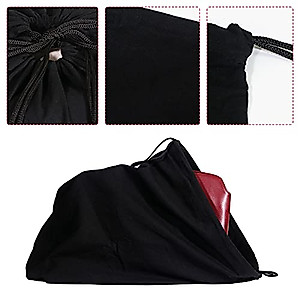 DIOMMELL 10 Pack Large Closet Drawstring Dust Covers Cloth Storage Organizer Pouch String Bag for Clothes Clothing Handbags Purses Bedroom, Black