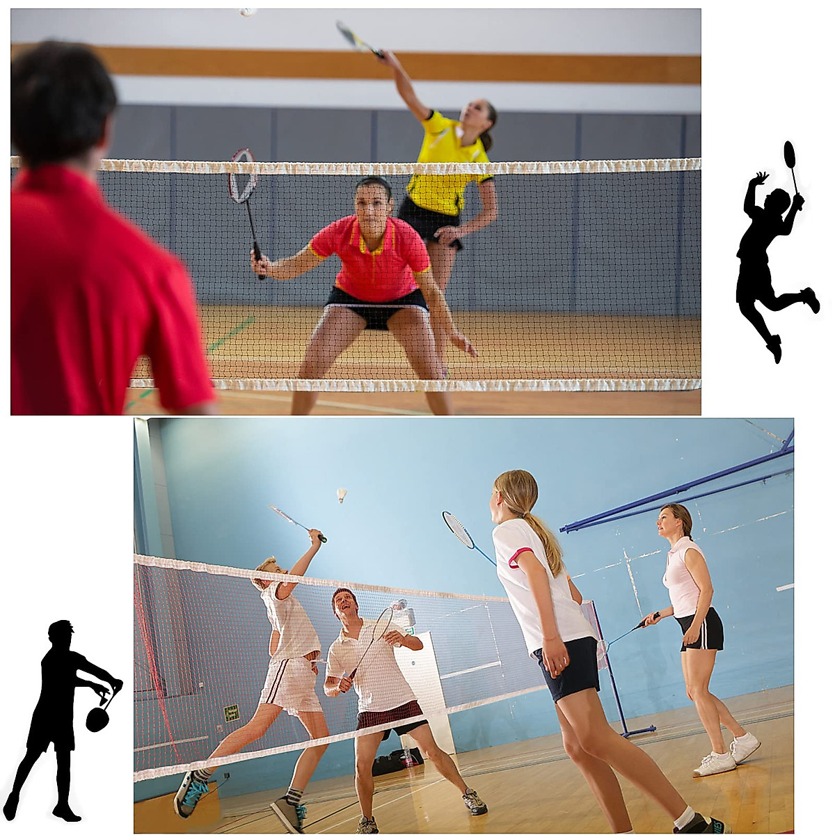 DOURR Badminton Tournament Net with Rope Cable (20 FT x 2.5 FT) (with Steel Rope Cable)