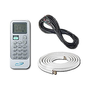 Air-Con Blue Series 3 Ductless Mini Split Air Conditioner Inverter Heat Pump Complete Unit with 15 ft Kit (24,000 BTU)