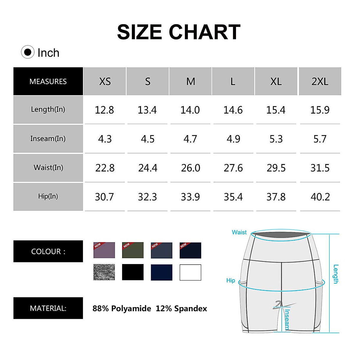 Dragon Fit High Waist Yoga Shorts for Women with 2 Side Pockets Tummy Control Running Home Workout Shorts(Medium, Black)