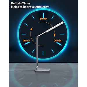 LEPOWER Bright LED Desk Lamp - 900LM 24W Eye-Caring Desk Light with Dual USB Charging Ports, Touch Control Table Light with 50 Dimmable Lighting Modes & 3 Modes Timer for Home, Office, Study