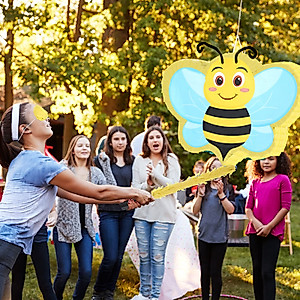 Capoda Bees Themed Piñata Bees Themed Party Piñata with Blindfold and Stick for Gender Reveal Party Baby Shower Birthday Animal Theme Party Game Activity Decoration