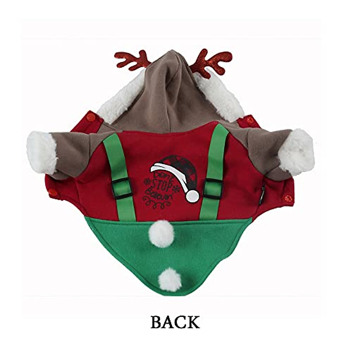 azuriaa Dog Cat Christmas Costumes Pet Cute Elk Cosplay Clothes Soft Winter Warm Hoodie Coat for Dogs & Cats