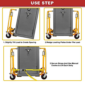 Legines Manual Furniture Mover Tool Set (Set of 2),Heavy Duty Moving Dolly, 1300 lbs Capacity, 12" Lift Height.Machinery Mover Pake Handling Tools.
