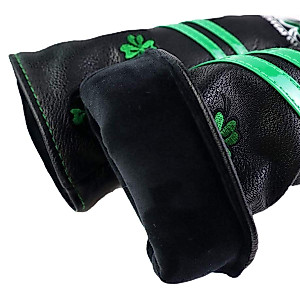 Golf Headcovers Club Covers for Driver Fairway Woods Hybrid Clover Lucky Protector Headcover PU Leather with Interchangeable Number Tag (135 Set, 3)