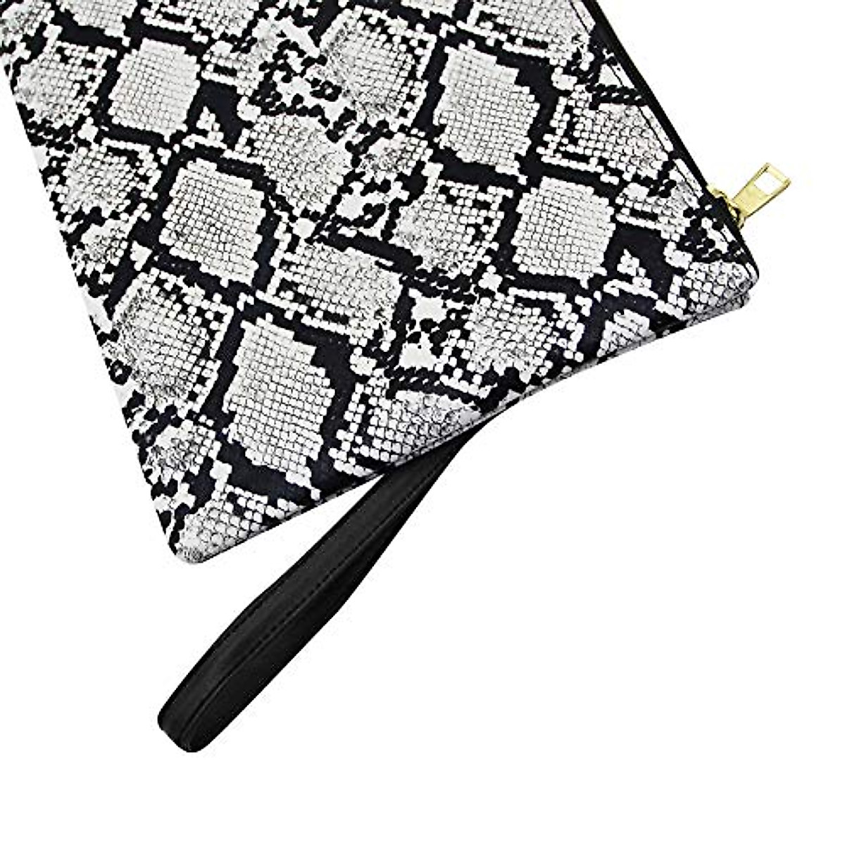 MOSSTYUS Womens Oversized Clutch Bag Purse, Snake Skin Envelope Bag Evening Handbags with Strap, Wristlet Wallet, White