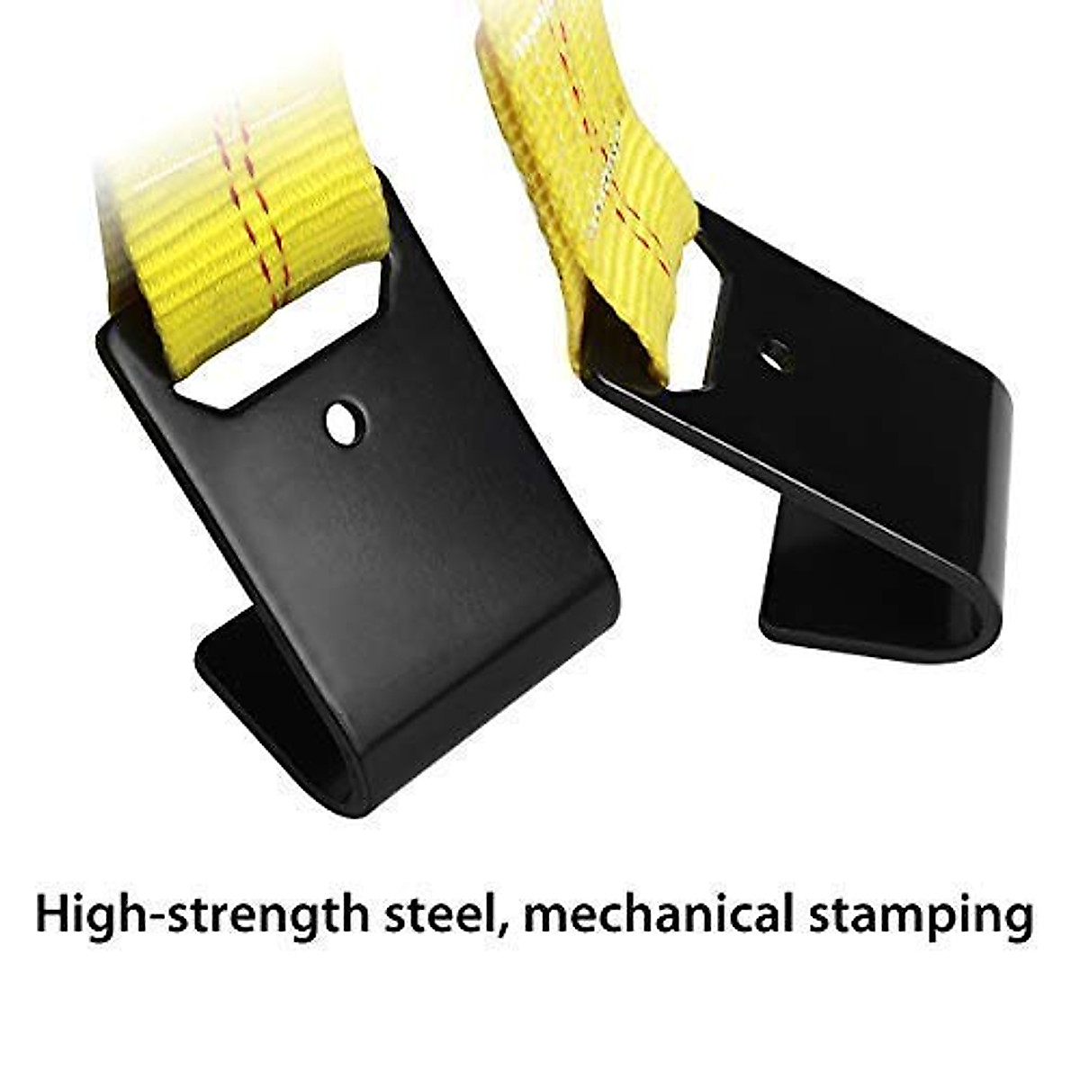 JCHL Tow Dolly Basket Straps with Flat Hooks (2 Pack) Yellow Car Wheel Straps Universal Vehicle Tow Dolly Straps System Fits 15"-19" Tires Wheels 10000 lbs Working Capacity