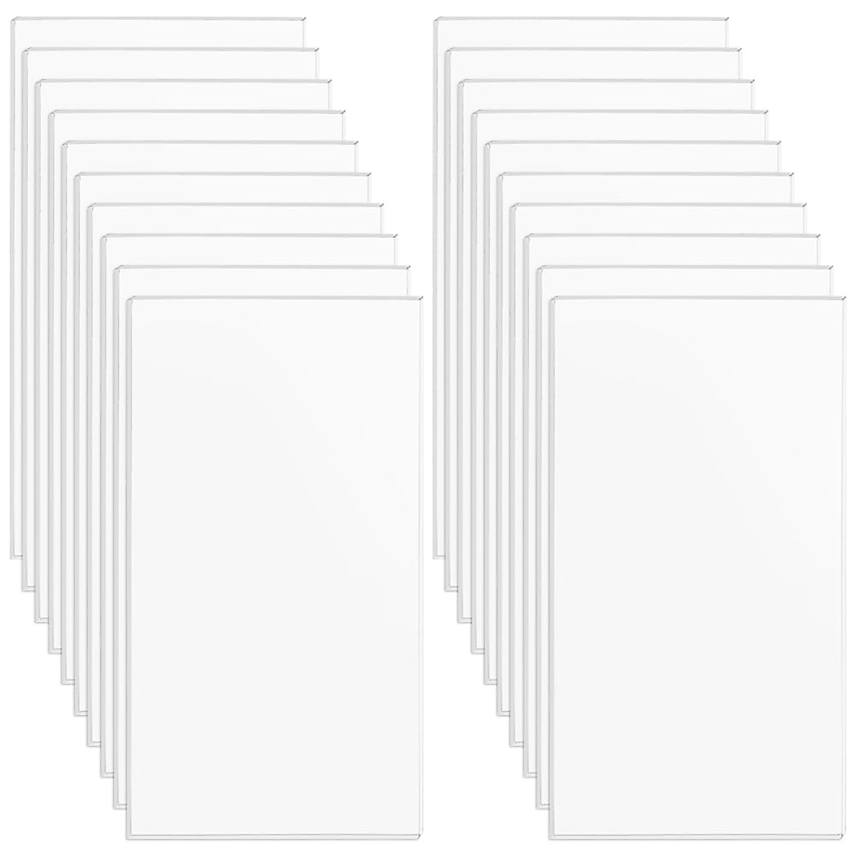 BENECREAT 20PCS 3.5x2 Inch Clear Acrylic Sheet Rectangle Table Place Cards Name Plates for Banquet Wedding Christmas Party Decoration, Office Sign, DIY Project, 3mm Thick