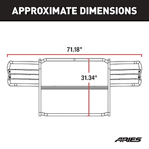 ARIES 2054-2 1-1/2-Inch Polished Stainless Steel Grille Guard, No-Drill, Select Toyota Tacoma