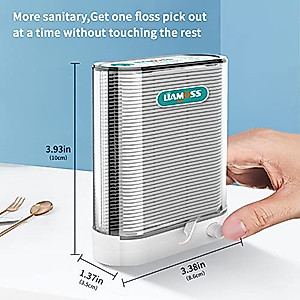 Dental Floss Picks-Floss Dispenser Portable Storage Box Flossers for Adults,More Hygienic,Total 308 Count(White),Floss Pick Holder,with Refill and Floss Travel Case