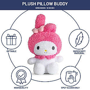 Hello Kitty My Melody Fuzzy Plush Pillow Buddy - Super Soft Stuffed Pillow - 19 inches