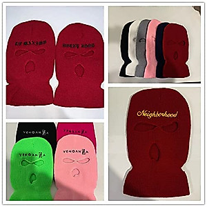 kstomize Personalized Customize Beanie Balaclava Mask, Women Men Winter Masked Ski Cycling Hat with Embroidery Letters Text Name Logo Black, One Size-Medium