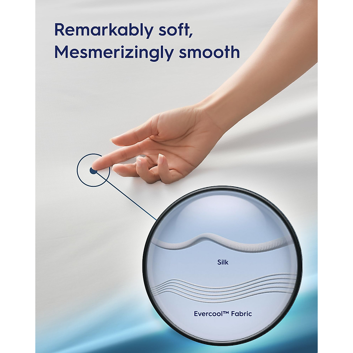 REST® Evercool®+ Starter Sheet Set, 3 PCS with No Flat Sheet, Cooling Sheets Designed for Hot Sleepers and Night Sweats, Knitted with Noble‘s IONIC+ Self-Cleaning Silver Yarns, Gray, King