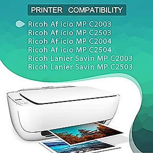 GREENBOX Remanufactured MP C2003 Toner Cartridge Replacement 15,000 Pages High Yield for Ricoh Aficio MP C2003 MP C2503 MP C2004 MP C2504 MP C2003 MP C2503 Printer (1 Black 1 Cyan 1 Magenta 1 Yellow)