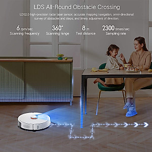 Lydsto R1 Robotic Vacuum Cleaner Self Emptying,Robot Vacuum Cleaner Station ,Lidar Navigation,2700Pa Suction Robotic Vacuum Cleaner with Mapping,Ideal for Pet Hair ,Carpets (White)