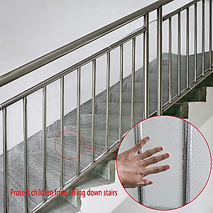 CM 3m Length Safety Rail Net Stair Banister Stair Net with Ropes for Stairs Fence Balcony Baby Bed, Protect Childs Pets Safe