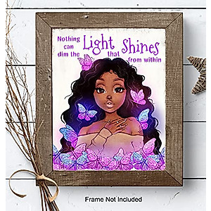 African Americans Black Girl Magic Wall Art & Decor - Black women Inspiration Saying - Women's empowerment Motivational poster - Teen Little Girls Bedroom decoration - Daughter Gift - Family Wall Art