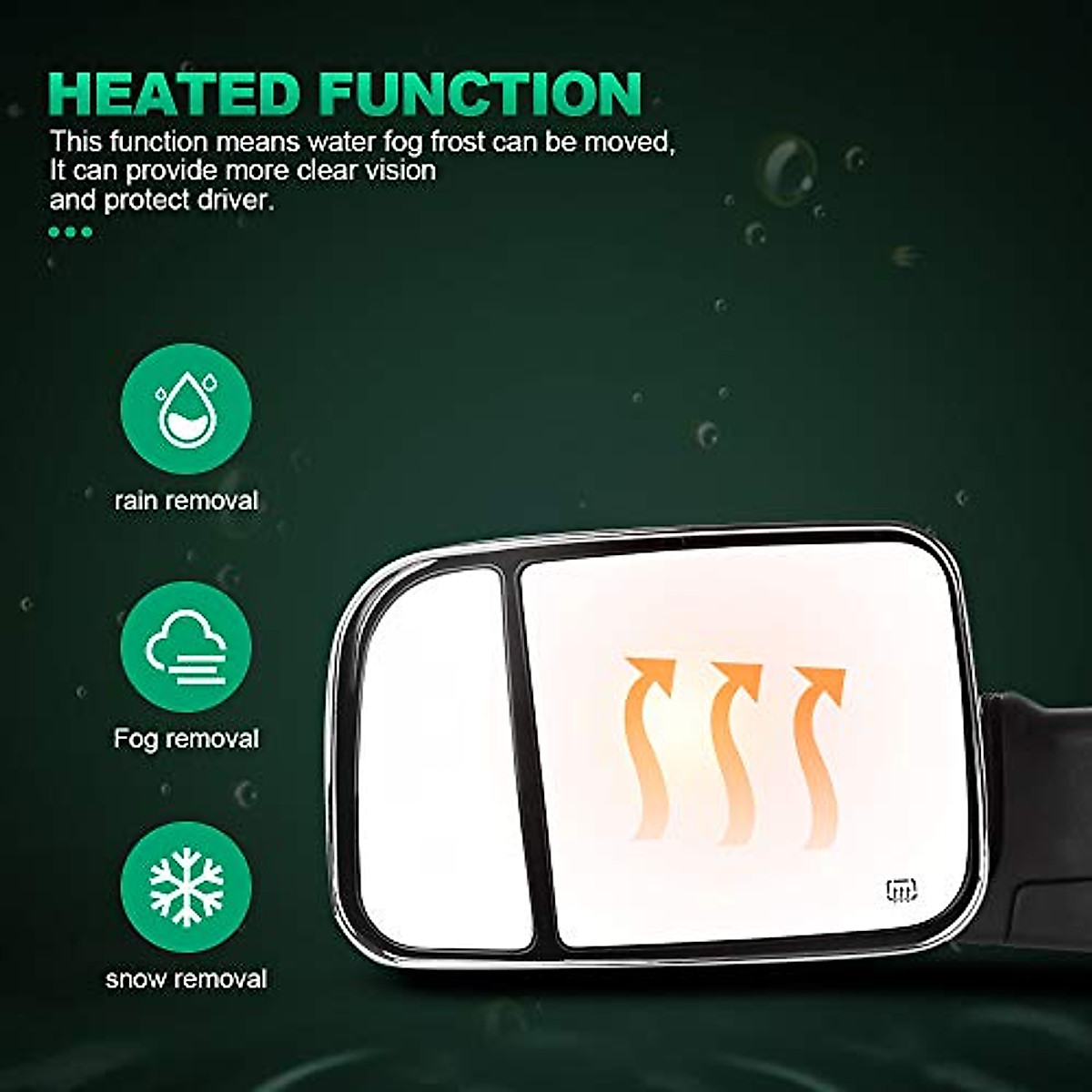 AUTOMUTO Towing Mirrors Left and Right Side Tow Mirrors Power Adjusted Heated Turn Signal Light Chrome Housing Fit Compatible with 2002-2008 Dodge Ram 1500 Truck 2003-2009 Dodge Ram 2500 3500 Truck