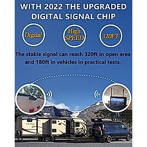 RV Wireless Backup Camera, DOUXURY IP69 Waterproof 170° Wide View Angle HD 1080P Backup Camera + HD LCD 7" Monitor, Digital Wireless Backup Camera System for Truck 5th Wheel Trailer Pickup Camper Bus