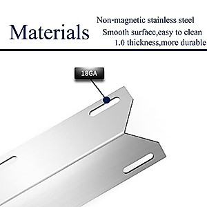 Boloda 4Pack Stainless Steel Grill Heat Plate Heat Shield Tent Relacement Parts for Charmglow 720-0304, 720-0396,Kirkland 720-0433,Nexgrill 720-0304, Permasteel PG-50400-S Gas Grill Models(17 5/16")