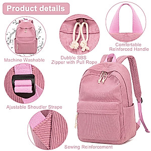 School Backpack for Teens Large Corduroy Bookbag Lightweight 17 inch Laptop Bag for Girls Boys Casual High School College