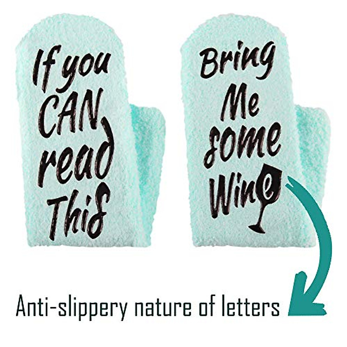 Breezy Valley Novelty Wine Socks Gift for Women - Fuzzy Cozy Socks, Birthday Gifts for Her Wife Friends Female Coworker Teacher Nurse - Funny Christmas Gifts for Grandma Mom