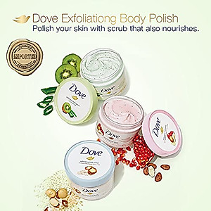 Dove Exfoliating Body Polish Body Scrub Kiwi & Aloe 10.5 oz